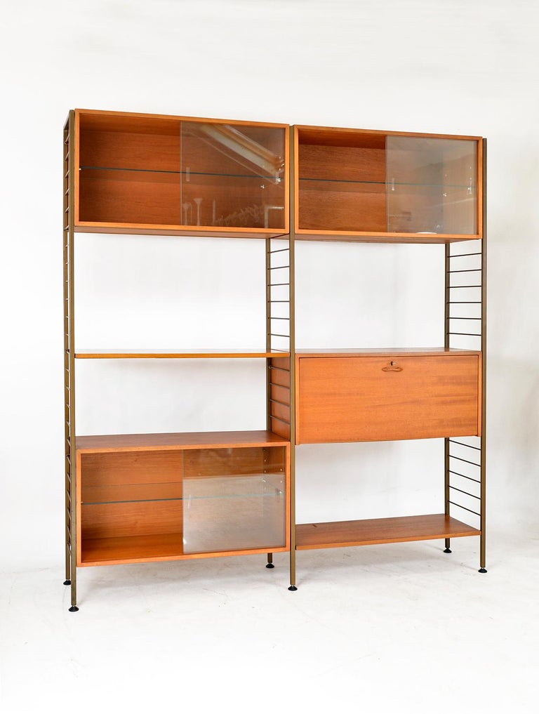 60s Staples Ladderax Freestanding Modular Teak Shelving System Room ...