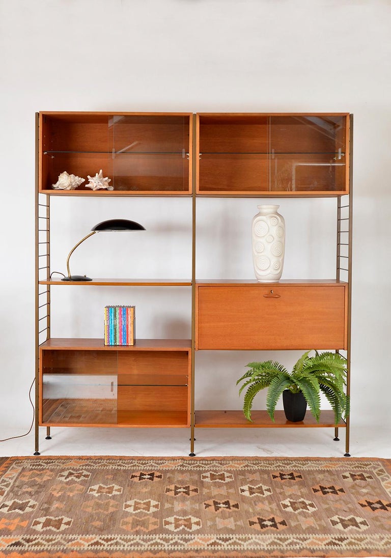 60s Staples Ladderax Freestanding Modular Teak Shelving System Room ...