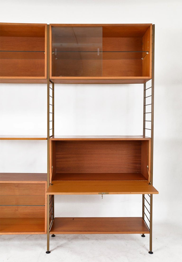 60s Staples Ladderax Freestanding Modular Teak Shelving System Room ...
