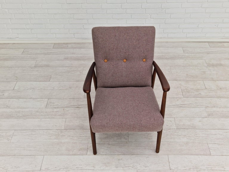 1960s, Swedish Design, Refurbished Armchair, Furniture Wool For Sale at ...