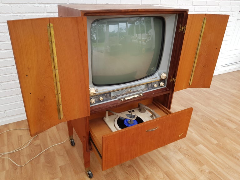 60s, vintage Danish cabinet-TV, gramophone, radio, Eltra Bella Vista ...