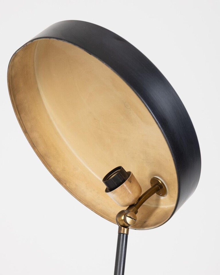 60s Vintage Table Lamp in Black Metal Italian Design For Sale at 1stDibs