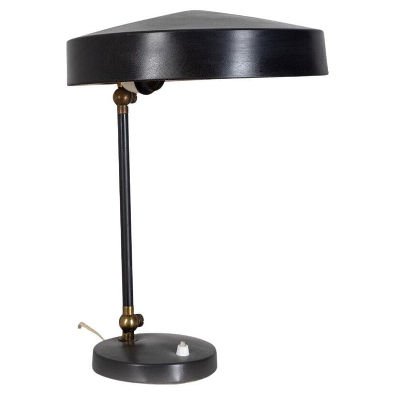 60s Vintage Table Lamp in Black Metal Italian Design at 1stDibs