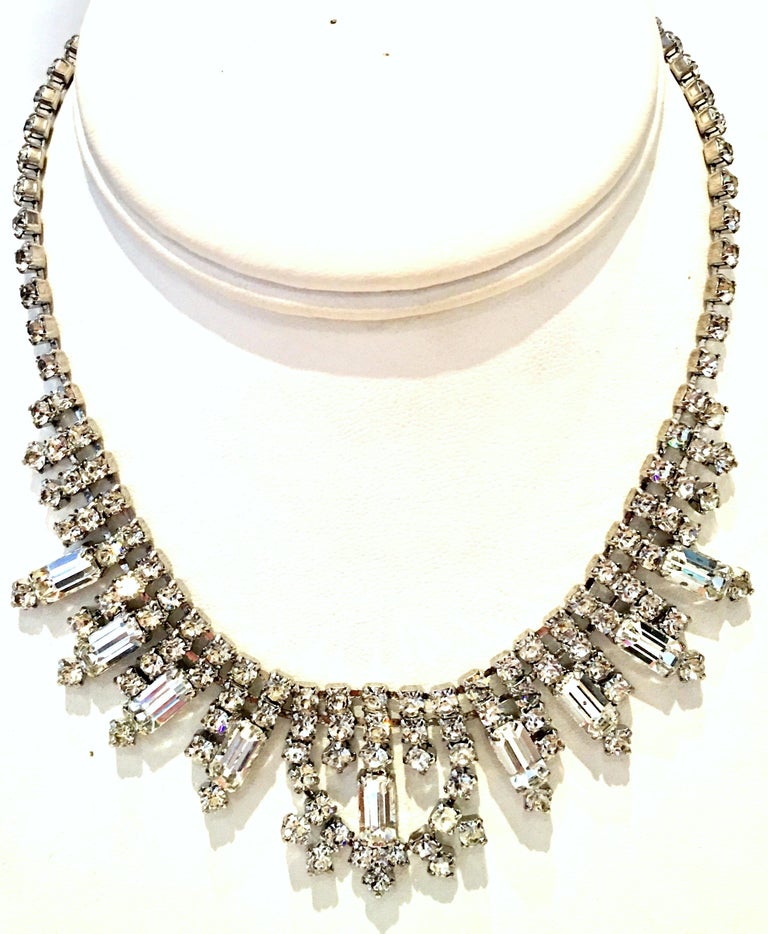 60'S Weiss Style Silver and Austrian Crystal "Diamond" Rhinestone ...