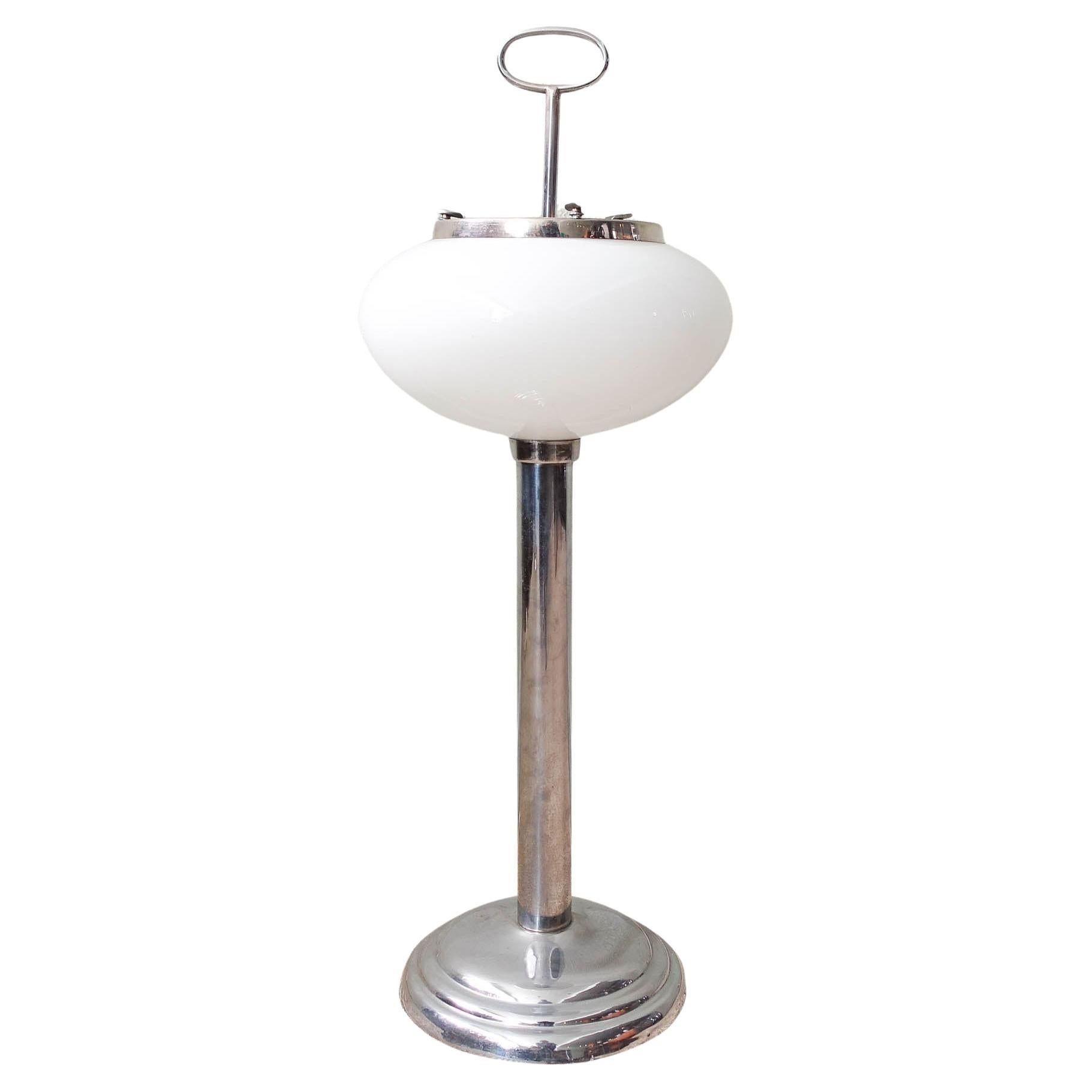 60’s Orange Portuguese Opaline Glass Ashtray Floor Lamp For Sale at 1stDibs