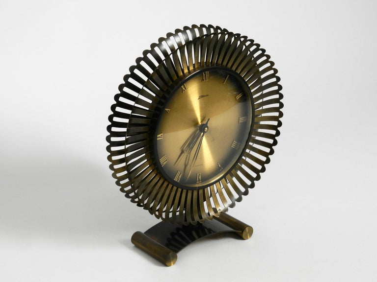 1960s Extra Large Brass Atlanta Universe Sunburst Table Clock at 1stDibs