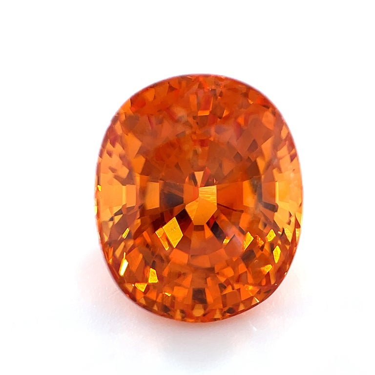 6.15 Carat Spessartite Mandarin Garnet Oval, Loose Unset Ring, Pendant ...