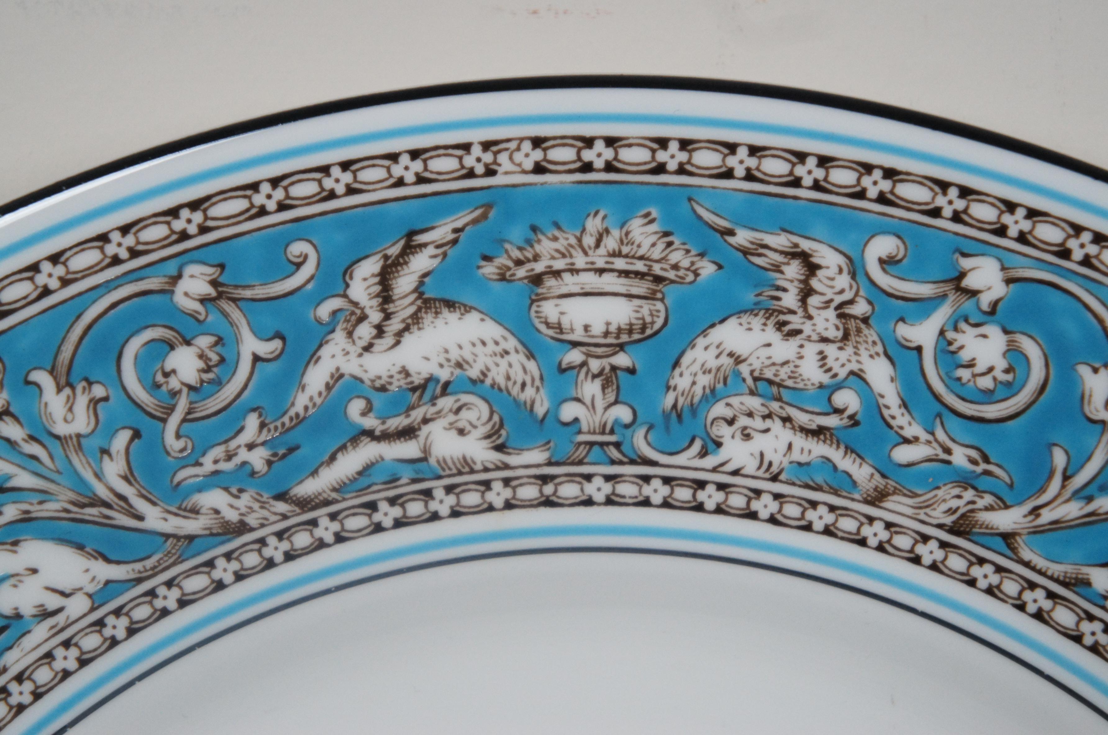 62 Pc Wedgwood Bone China Florentine W2714 Turquoise Dinnerware Set ...
