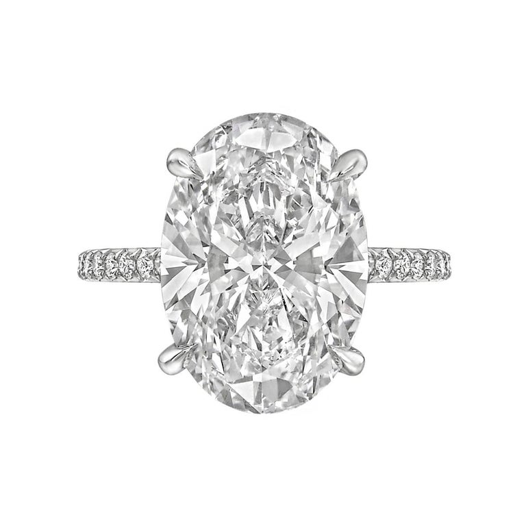 6.21 Carat Exceptional Type IIA Oval-Cut Diamond Engagement Ring at ...