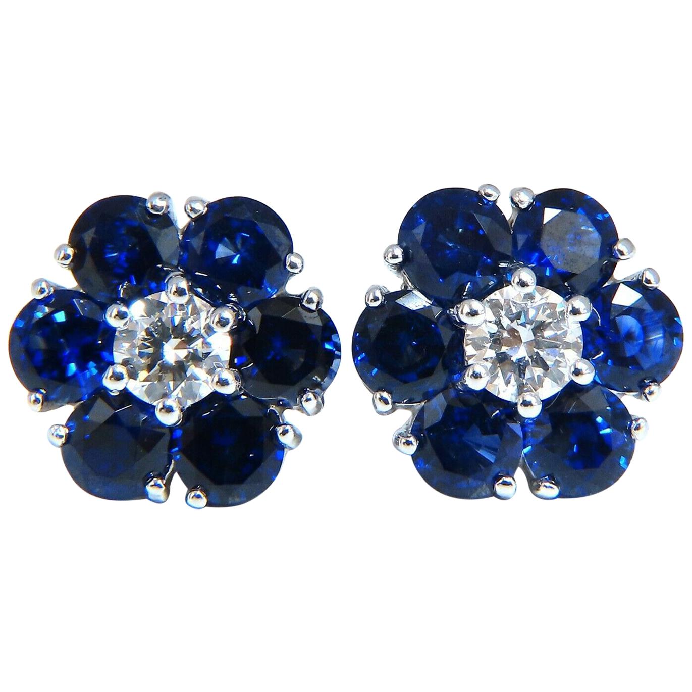 5.62 Carat Natural Sapphire Diamonds Floretta Cluster Snowflake ...