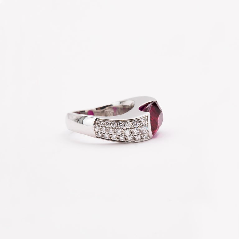 6.31 Carat Certified Pigeon-Blood Red Ruby and Diamond Solitaire Ring ...