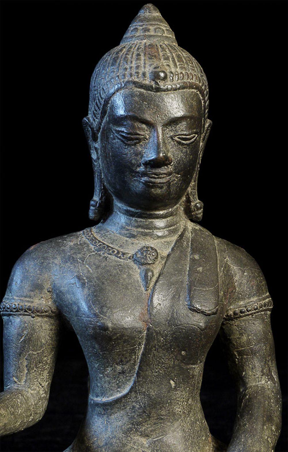 13thC Thai Hindu Buddha/God in the Bayon Style. Exceptionally rare and ...