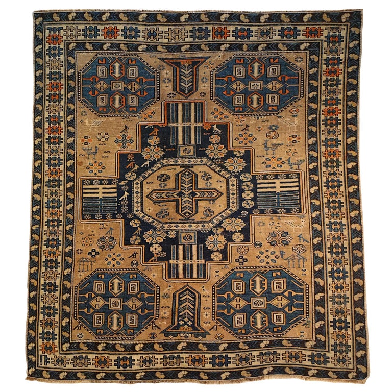 637 - Antique shirvan Caucasus Rug For Sale at 1stDibs