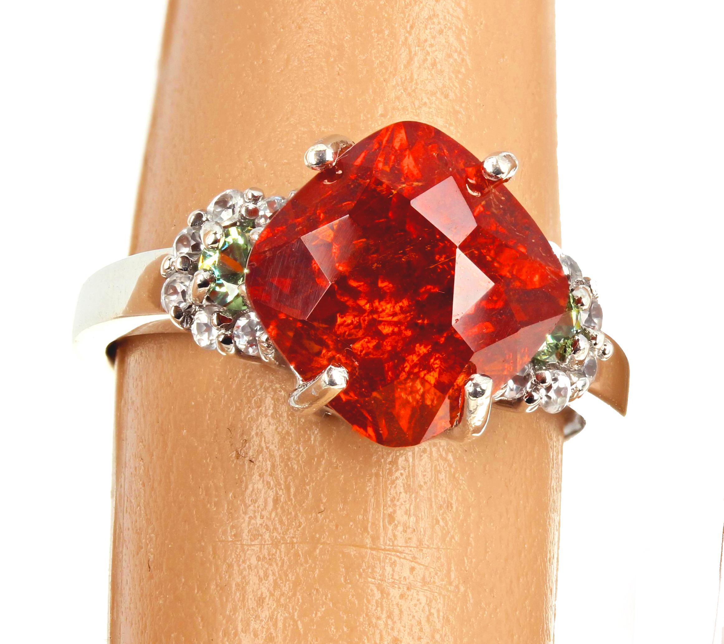 AJD Rare 6.45 Ct Natural Unique Glittering Spessartie Garnet Cocktail ...