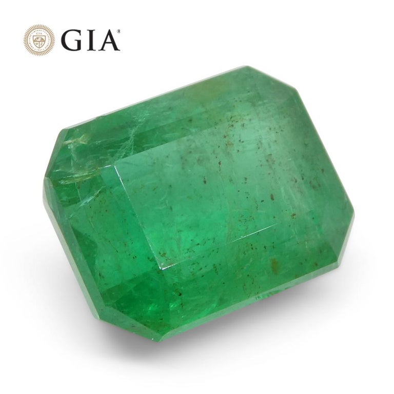 6.45ct Octagonal/Emerald Cut Green Emerald GIA Certified Russia For ...