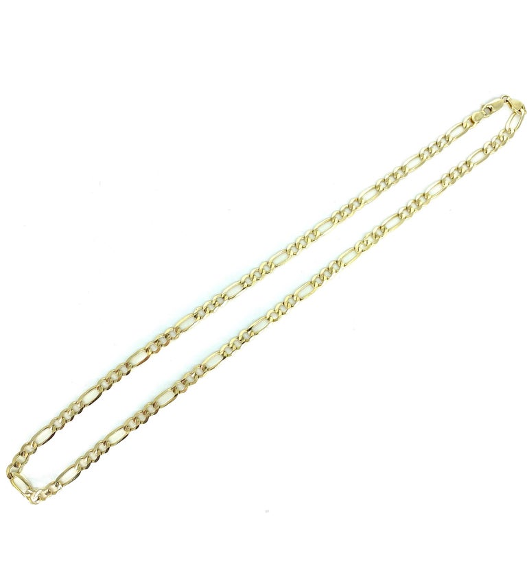 14k Solid Gold Fancy Figaro Link Men Chain at 1stDibs