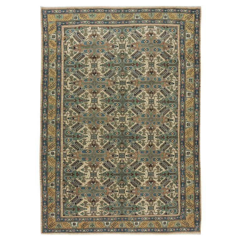 6.4x9.2 Ft One of a Kind Rug, Traditional Vintage Handmade Turkish Wool ...