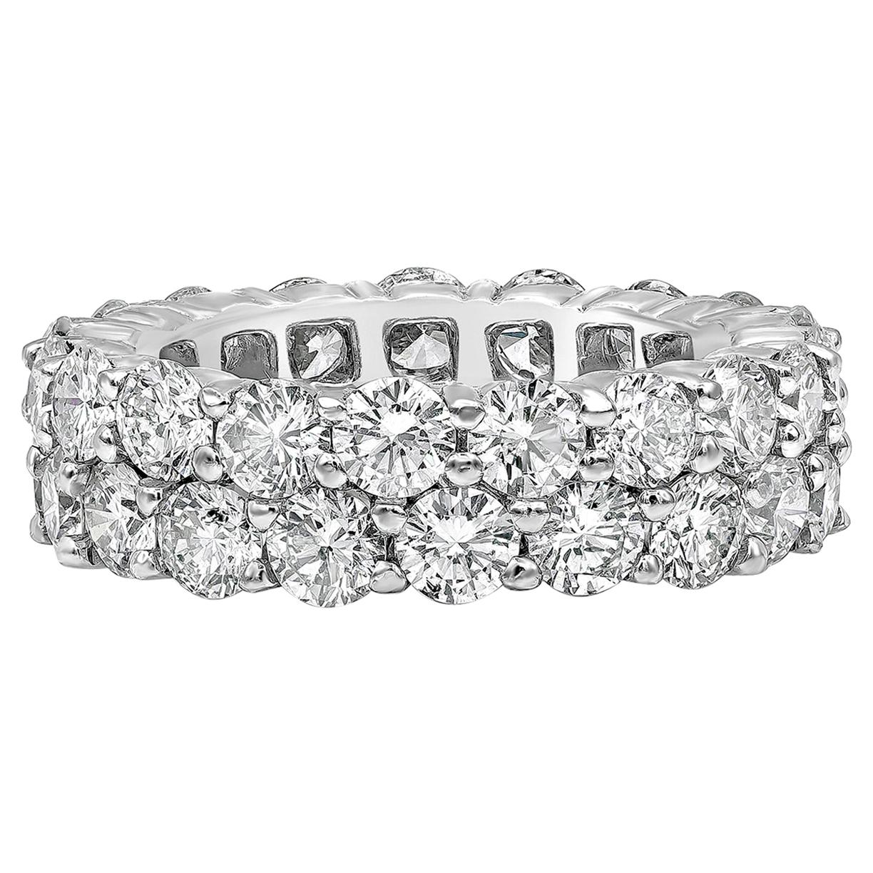Round and Emerald Cut Diamond Two-Row Eternity Wedding Band For Sale at ...