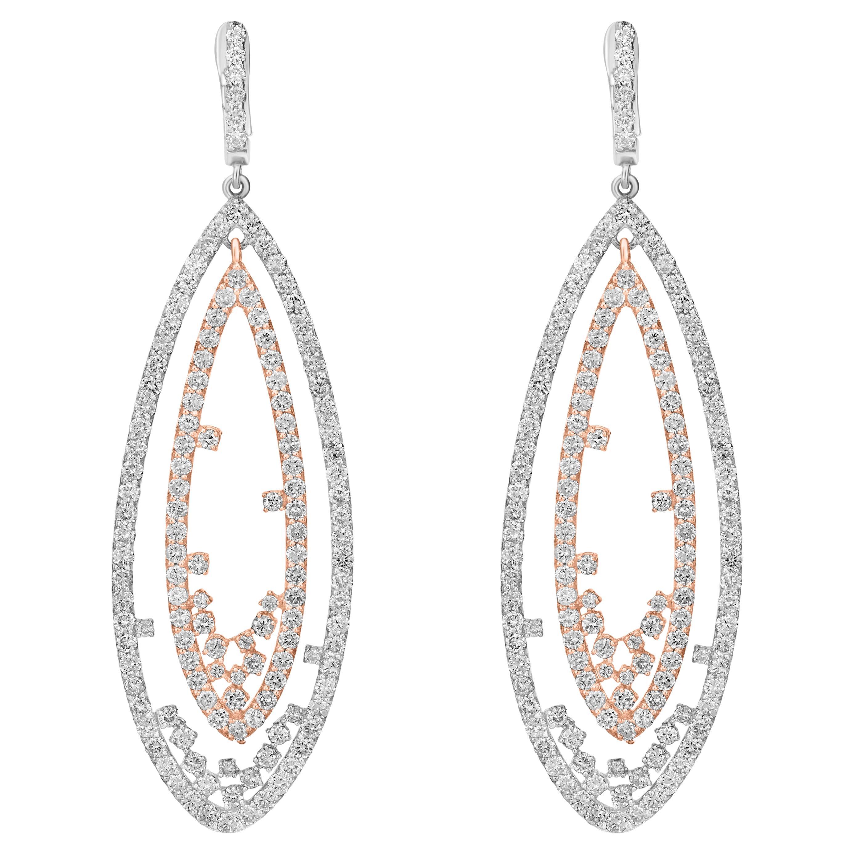 Fine Pear-Shaped Diamond Drop Earrings at 1stDibs