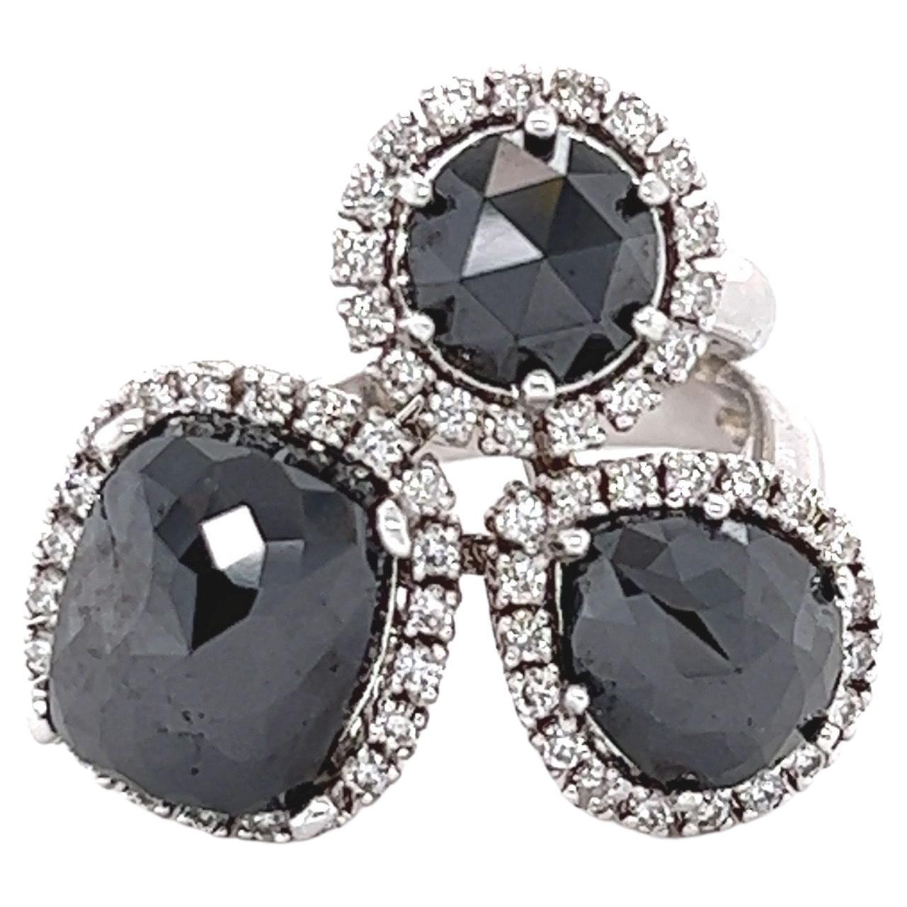 White Gold Minimalist Diamond Statement Ring For Sale at 1stDibs ...