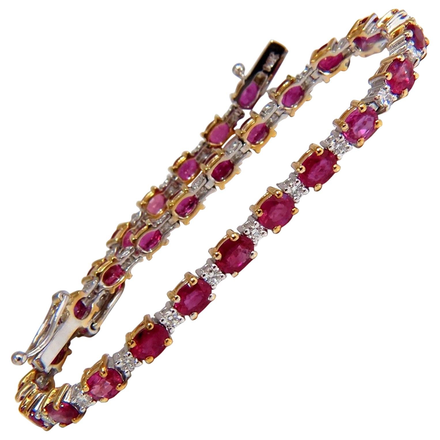 21.86 Carat Natural Fine Vivid Red Ruby Diamonds Tennis Bracelet ...