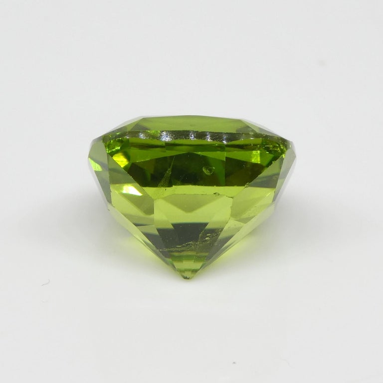 6.88 Carat Cushion Yellowish Green Peridot GIA Certified For Sale at ...