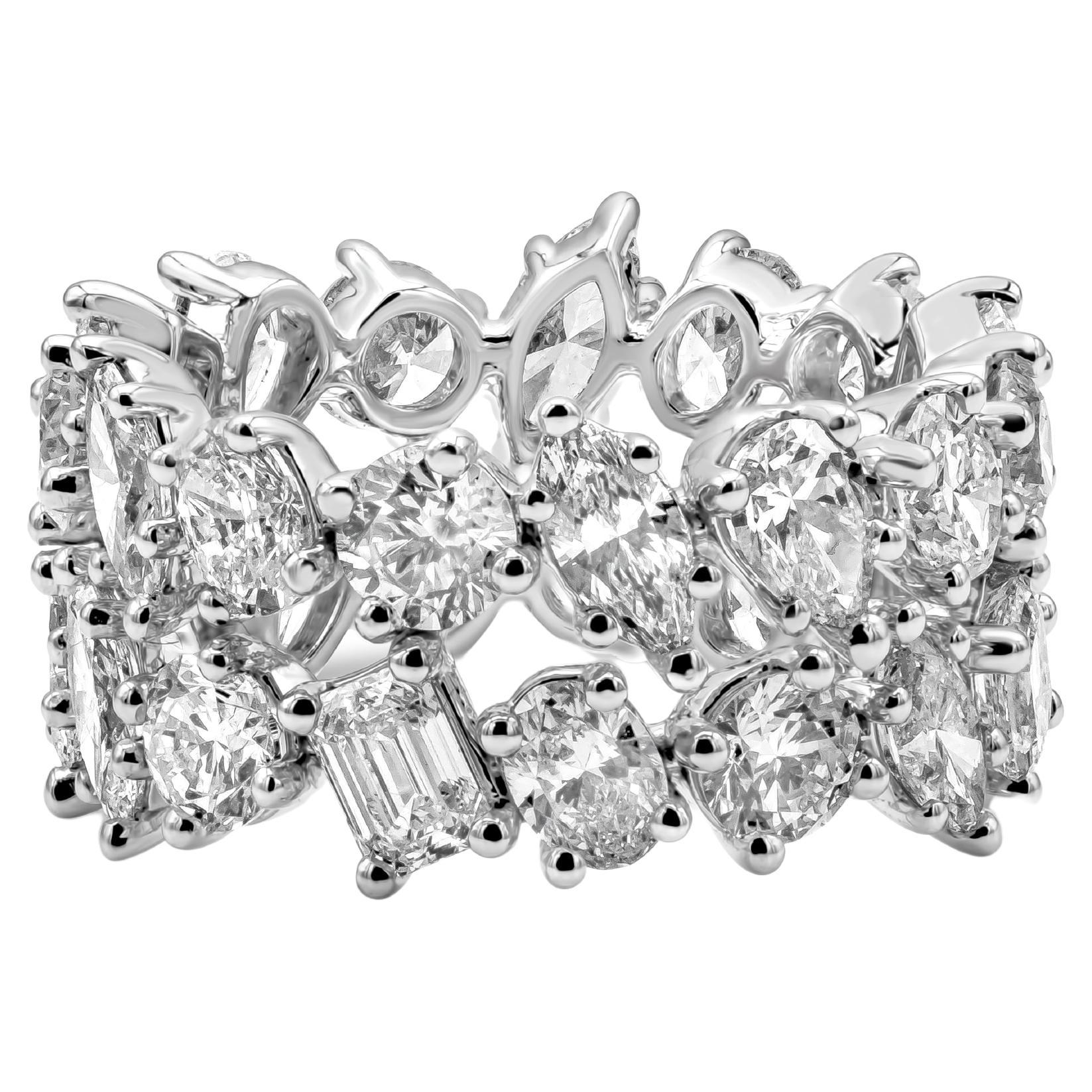 4.10 Carat Total Mixed Cut Diamond Fashion Ring in 18 karat White Gold ...