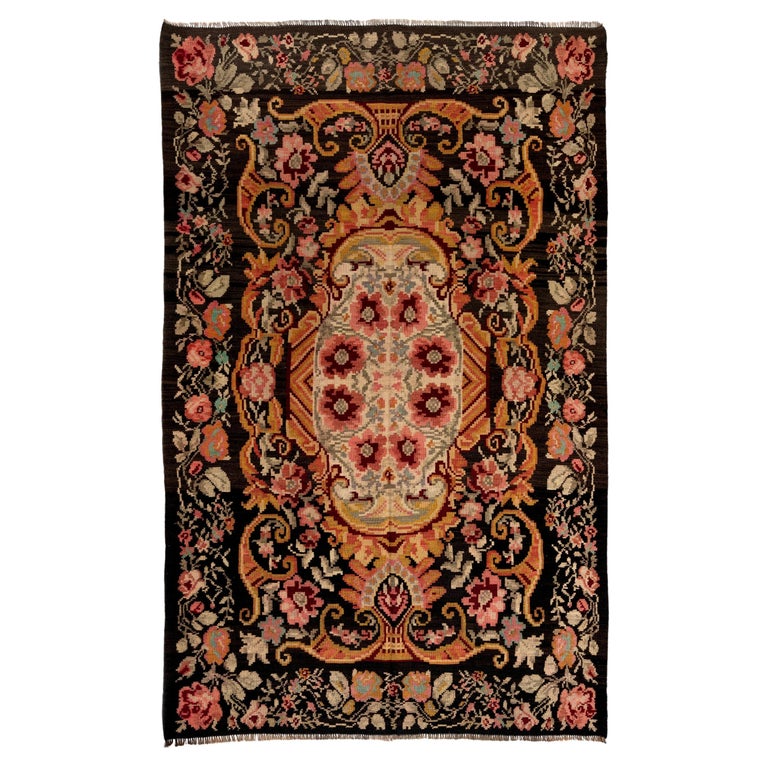 6.9x10.3 Ft Handmade Bessarabian Wool Kilim Vintage Floral Pattern ...