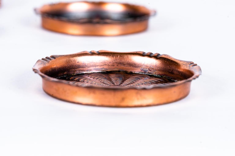 6x Copper Coaster Vienna Around 1950s For Sale at 1stDibs