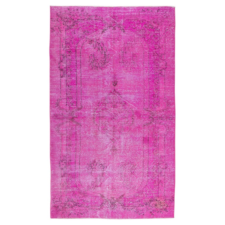 Modern Home Decor Pink Carpet, Hand Knotted Anatolian Vintage Area Rug ...