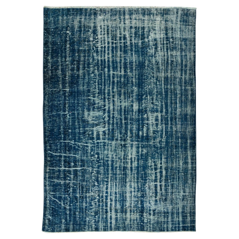 Turkish Rug in Royal Blue, Shabby Chic Floor Covering, Handmade Carpet ...