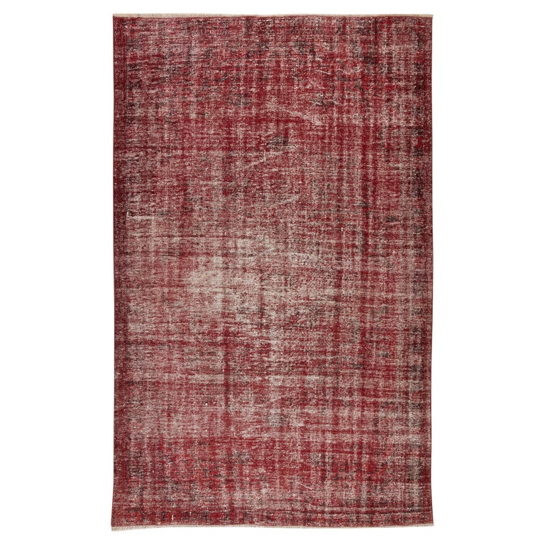 Turkish Burgundy Red Rug, Shabby Chic Floor Covering, Handmade Carpet ...