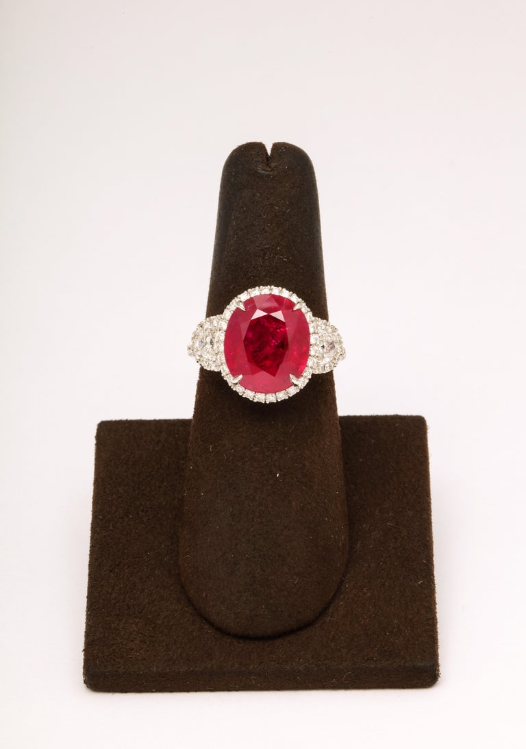 7 Carat Burma Ruby and Diamond Ring For Sale at 1stDibs