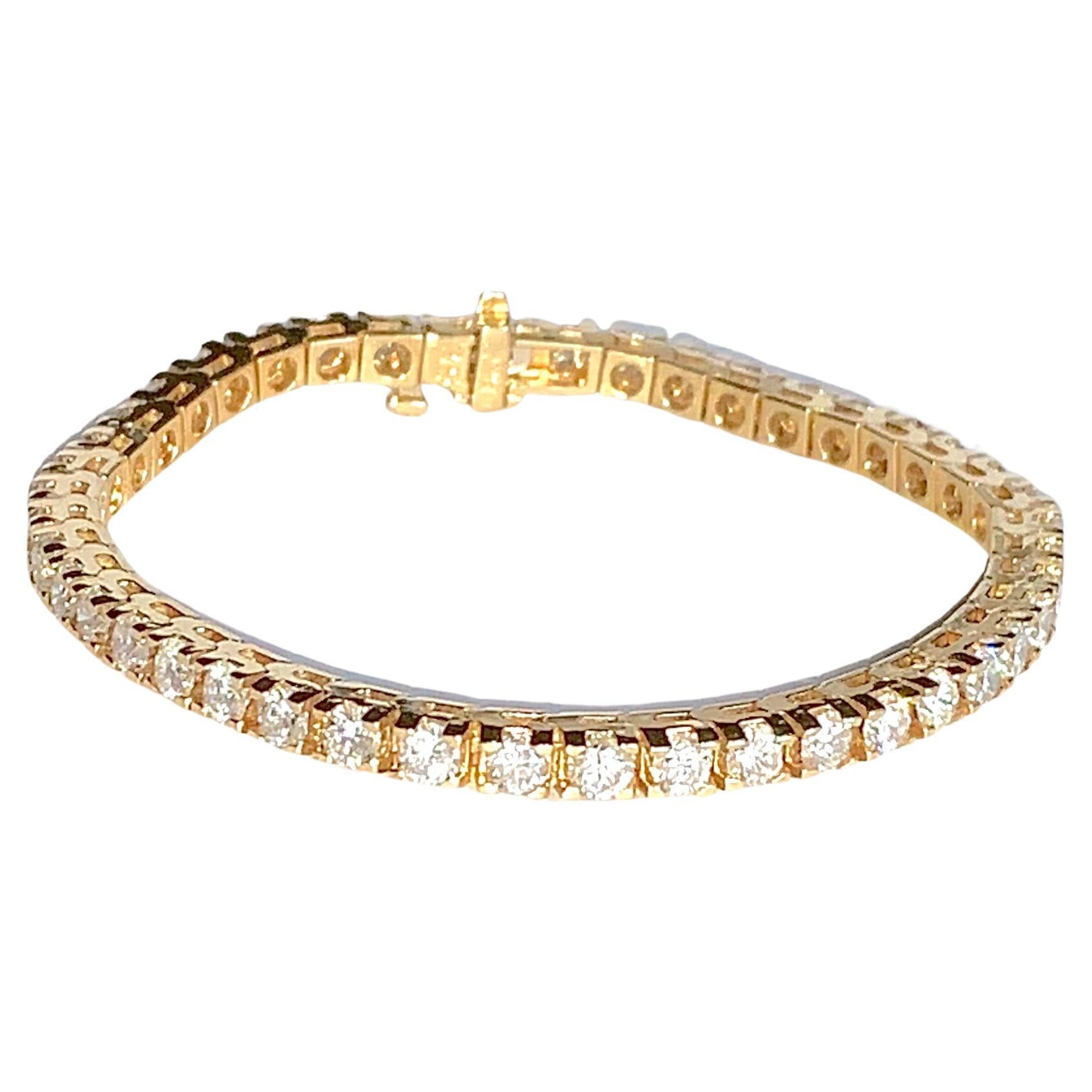 3 Carat Natural Diamond S Style Tennis Bracelet Yellow Gold 14 Karat
