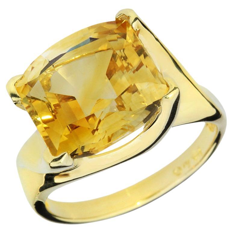Impressive 138 Carat Shield Cut Citrine Ring at 1stDibs