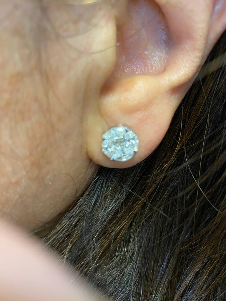 7 Carat Stud Diamond Earrings 18 Karat For Sale at 1stDibs | 7 carat ...