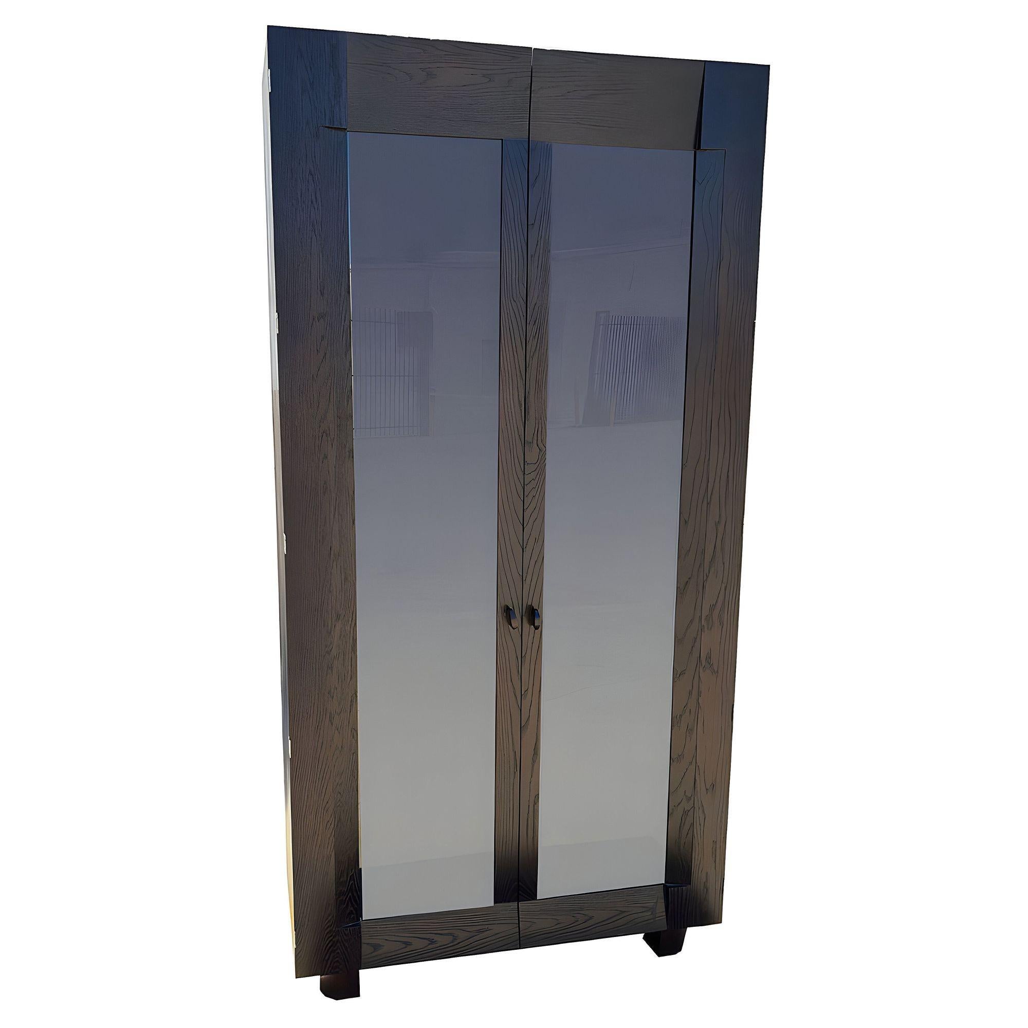 7' Foot Tall Dakota Jackson "Ocean" Espresso Oak Bookcase Display ...