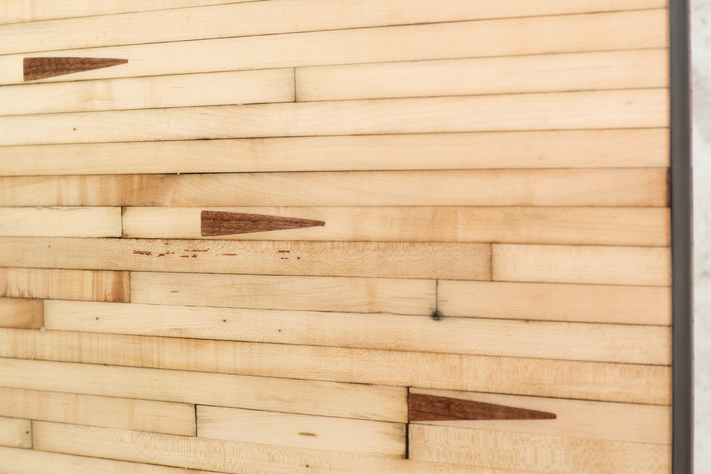 Maple Bowling Alley Table with Pin Markings Industrial Cast Iron NY ...