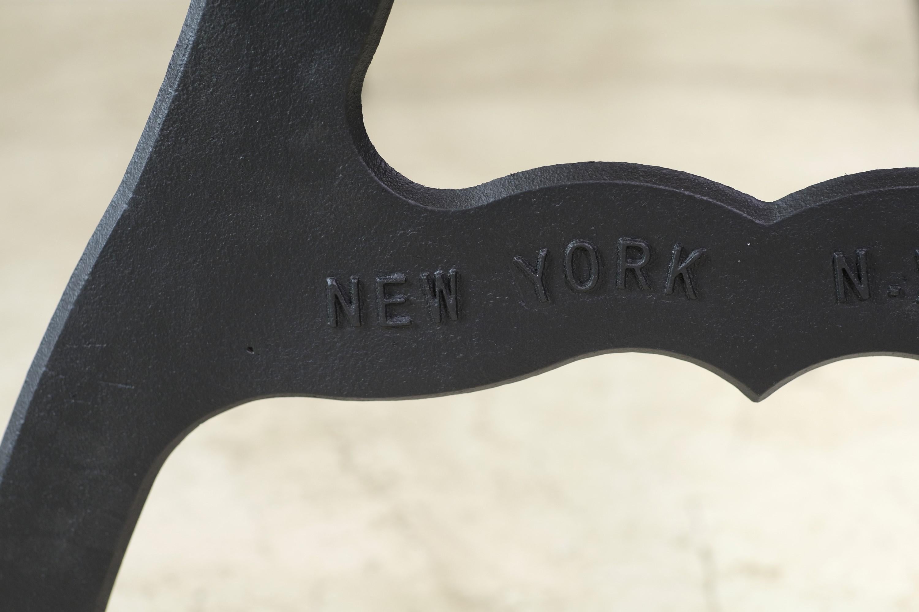 Maple Bowling Alley Table with Pin Markings Industrial Cast Iron NY ...