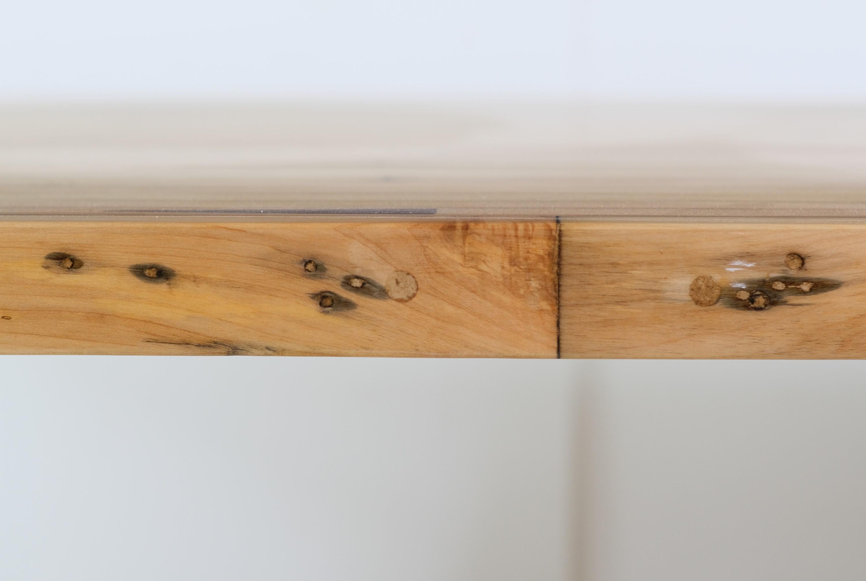 Maple Bowling Alley Table with Pin Markings Industrial Cast Iron NY ...