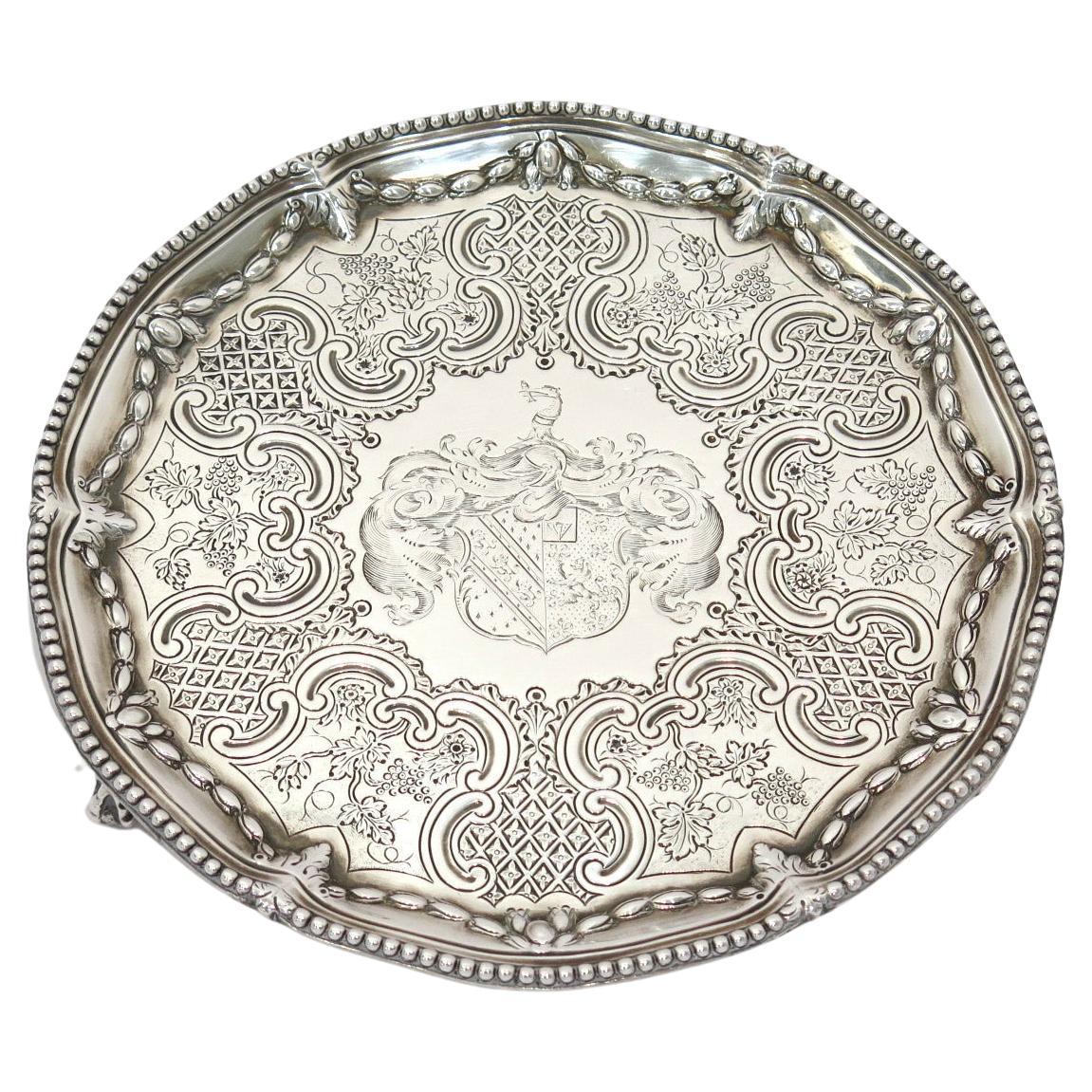 Sterling Silver Antique 18th Century English Heraldic Insignia Footed ...