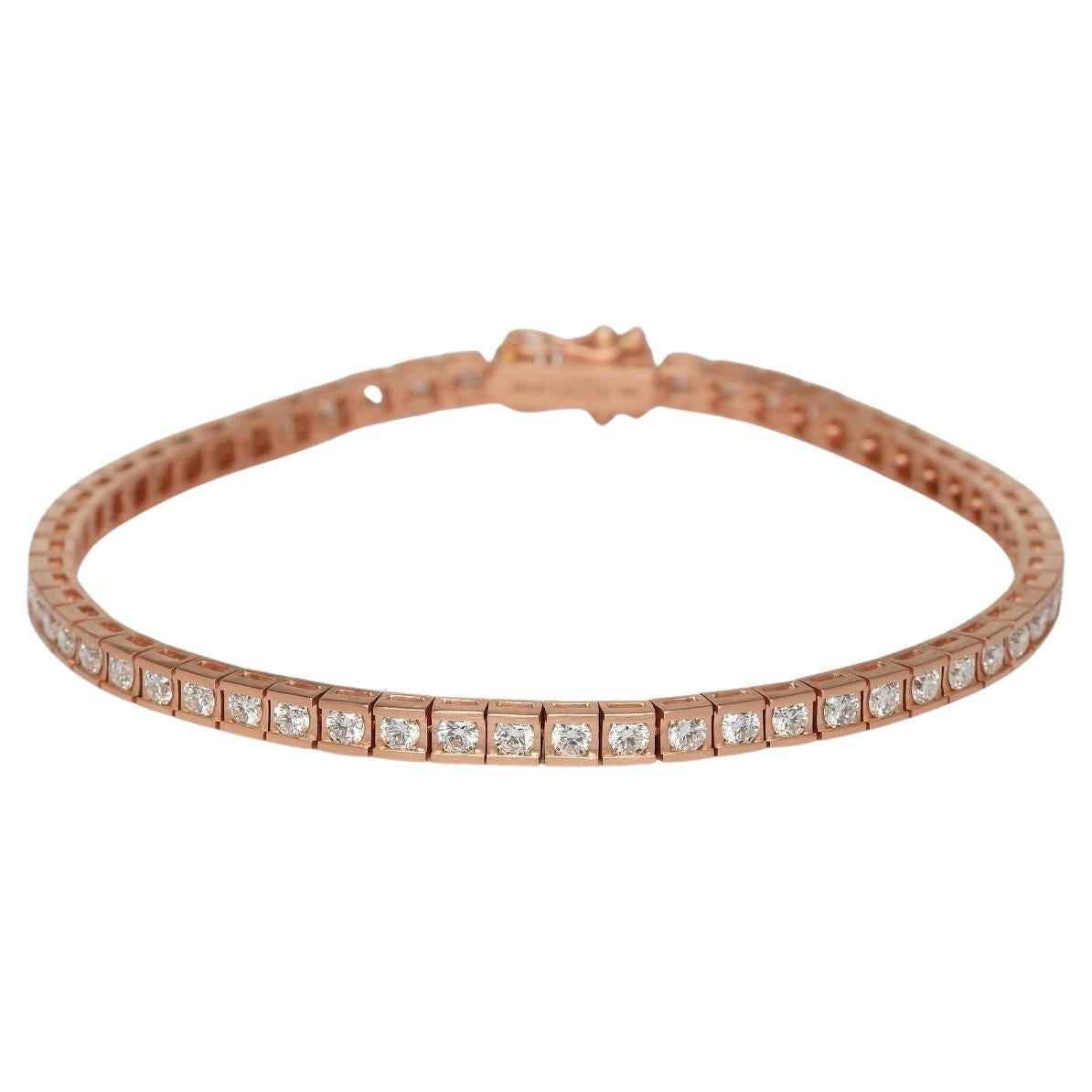 Classic Tennis Bracelet With Diamonds In Solid White Gold Vvs Ideal Cut