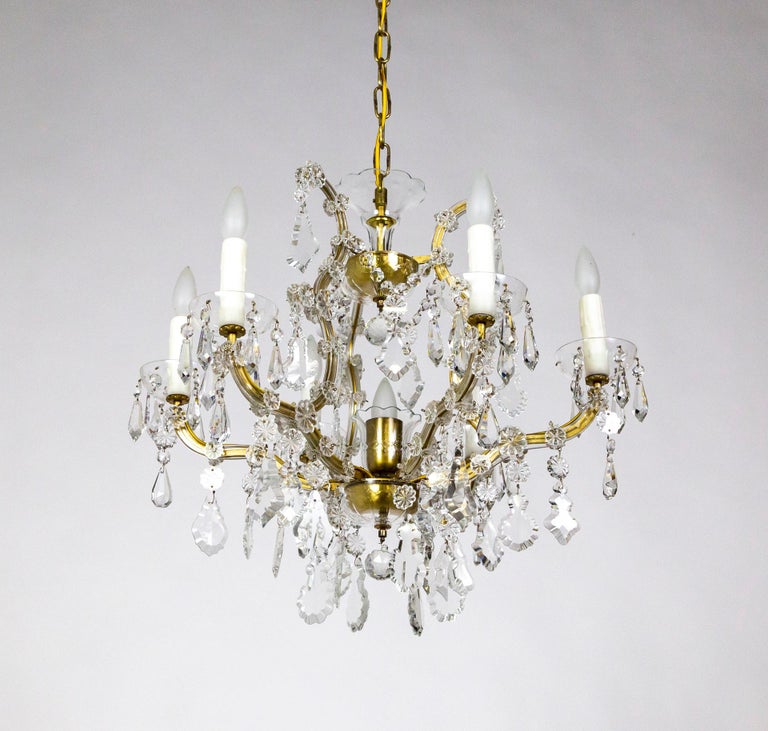 7-Light Multi-Crystal Maria Theresa Chandelier For Sale at 1stDibs