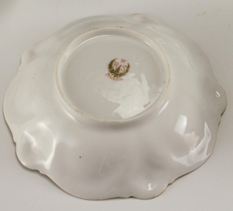 7 Pc Set R S Prussia Porcelain Berry Serving and Small Bowls, Early ...
