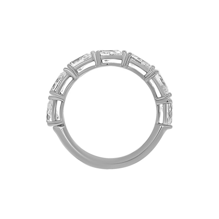 7 Stone Pear Shape Diamond Band in 14k White Gold For Sale at 1stDibs