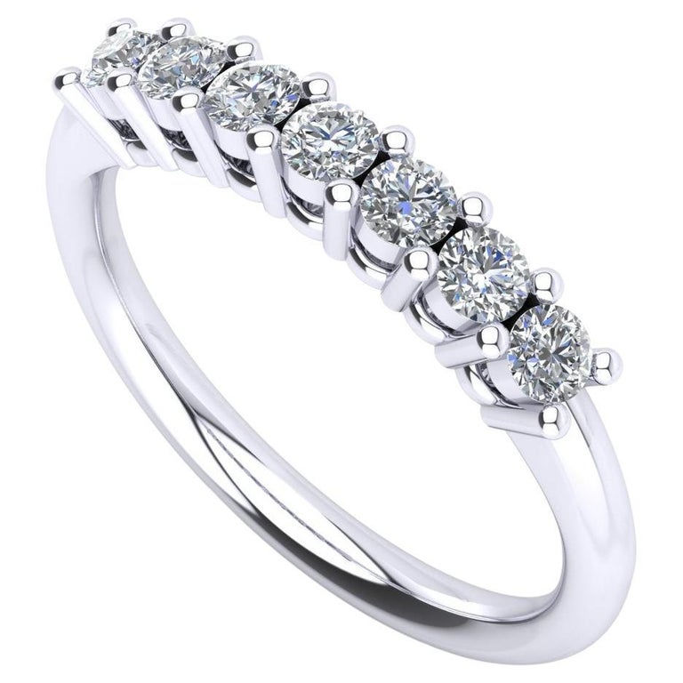 Customizable 7 Stones Ring with Natural White Diamond Tot. 0,56 Ct G ...