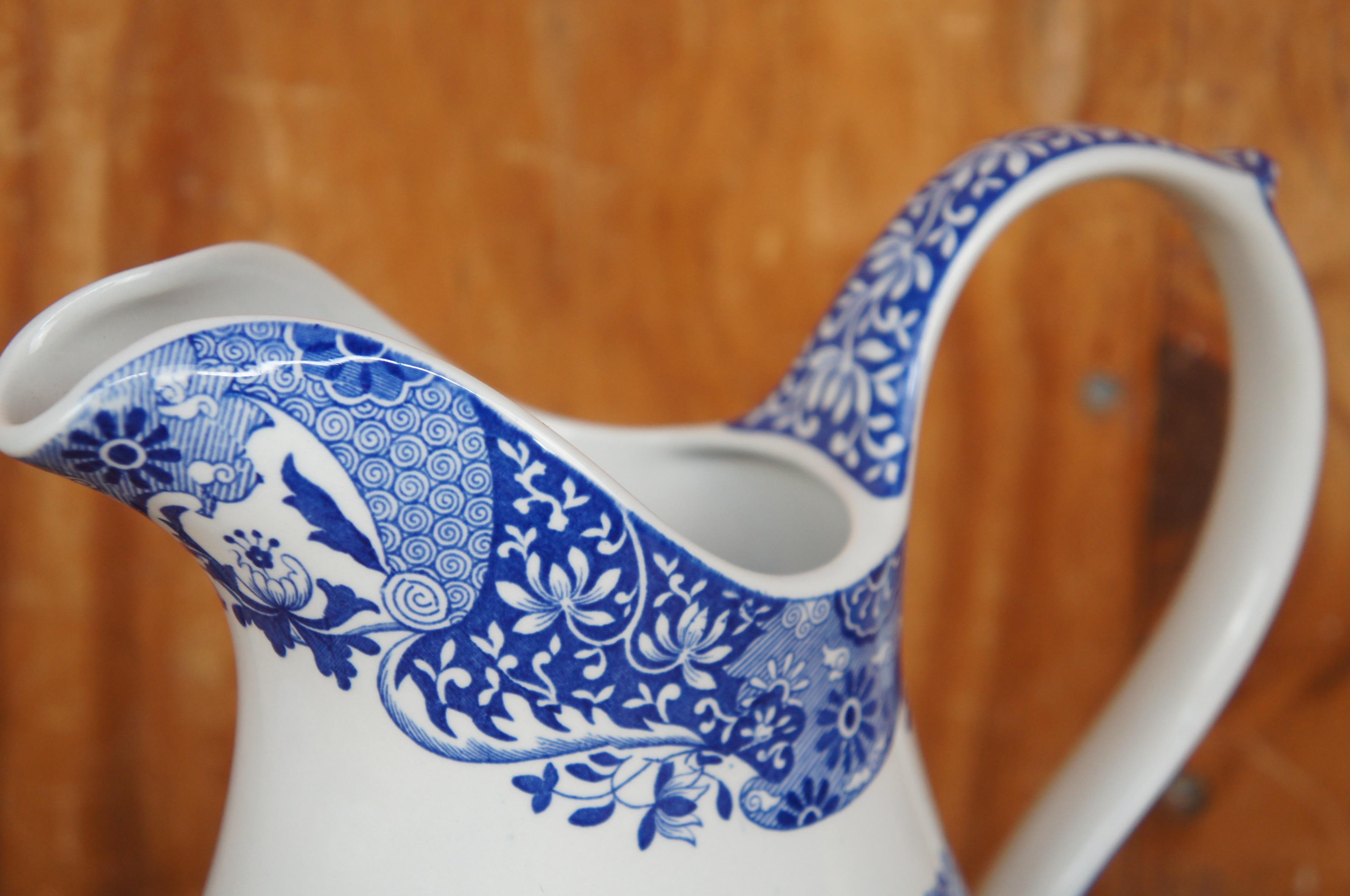 7 Vintage English Spode Blue Italian China Pitchers Trivet Plates ...