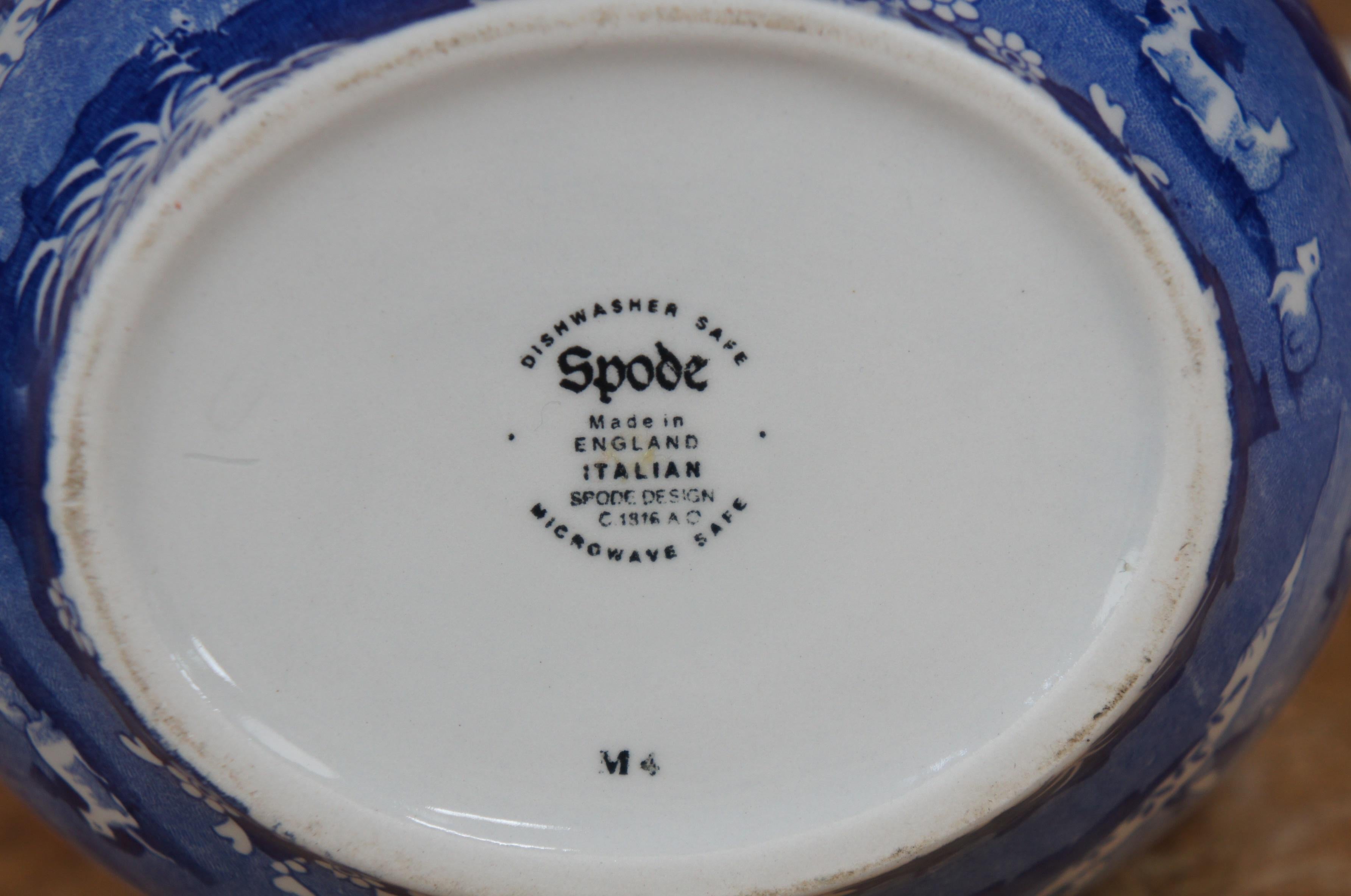 7 Vintage English Spode Blue Italian China Pitchers Trivet Plates ...