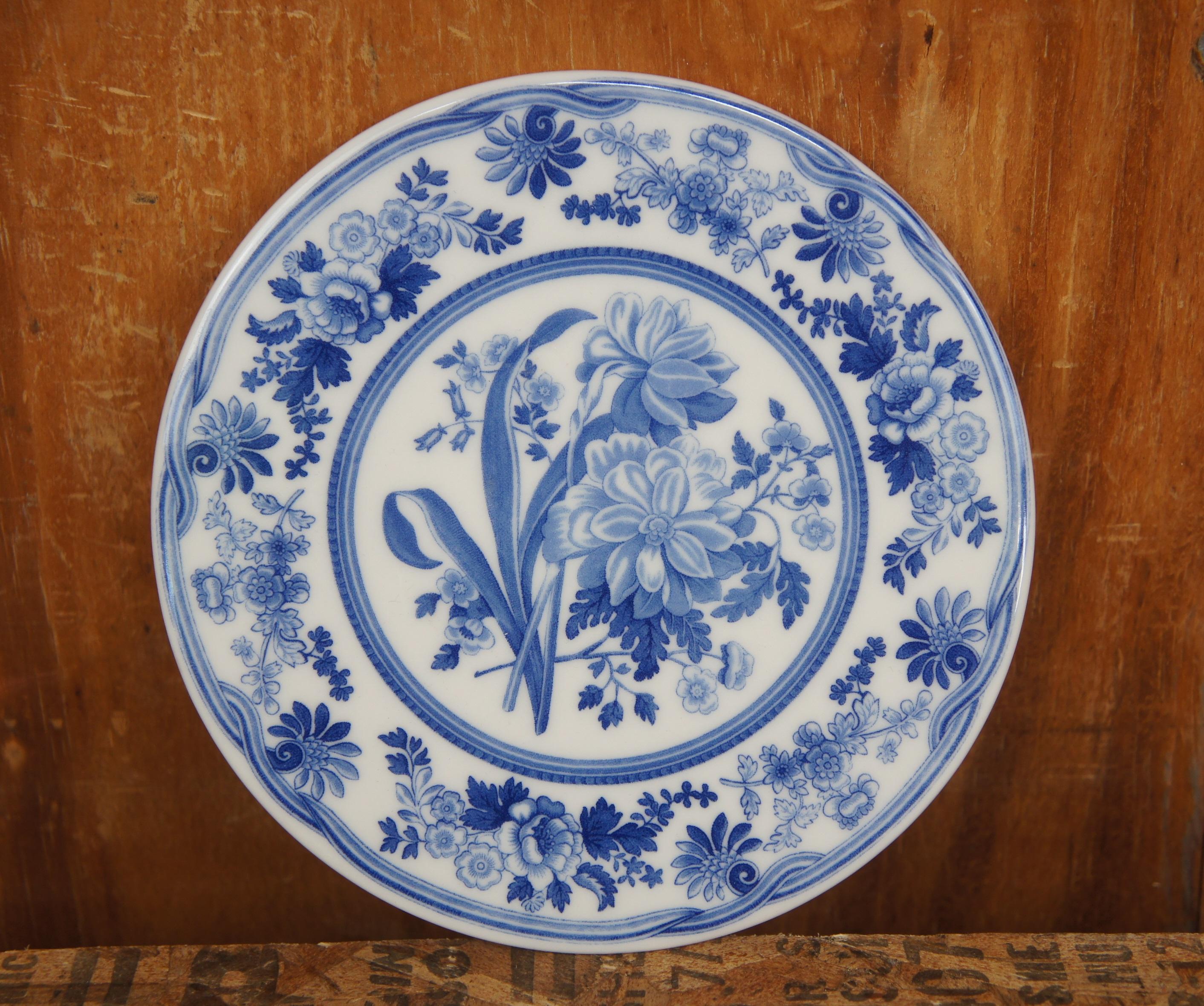 7 Vintage English Spode Blue Italian China Pitchers Trivet Plates ...