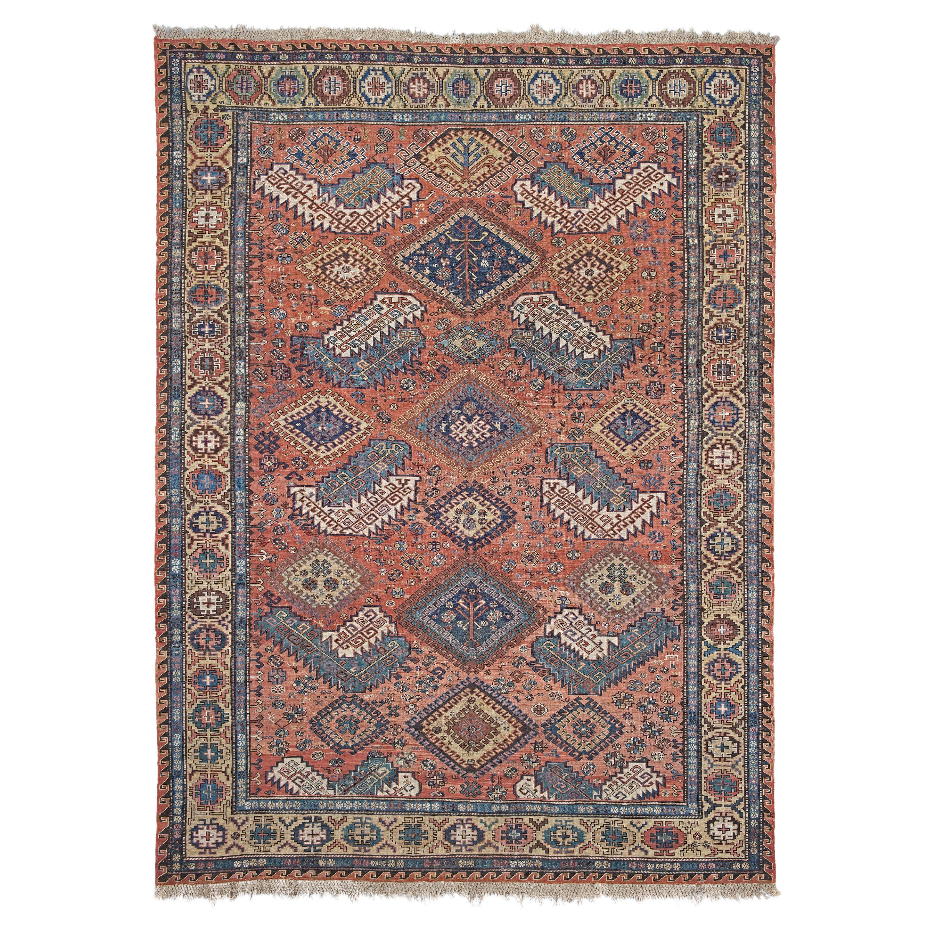 Antique Caucasian Dragon Soumak Rug at 1stDibs